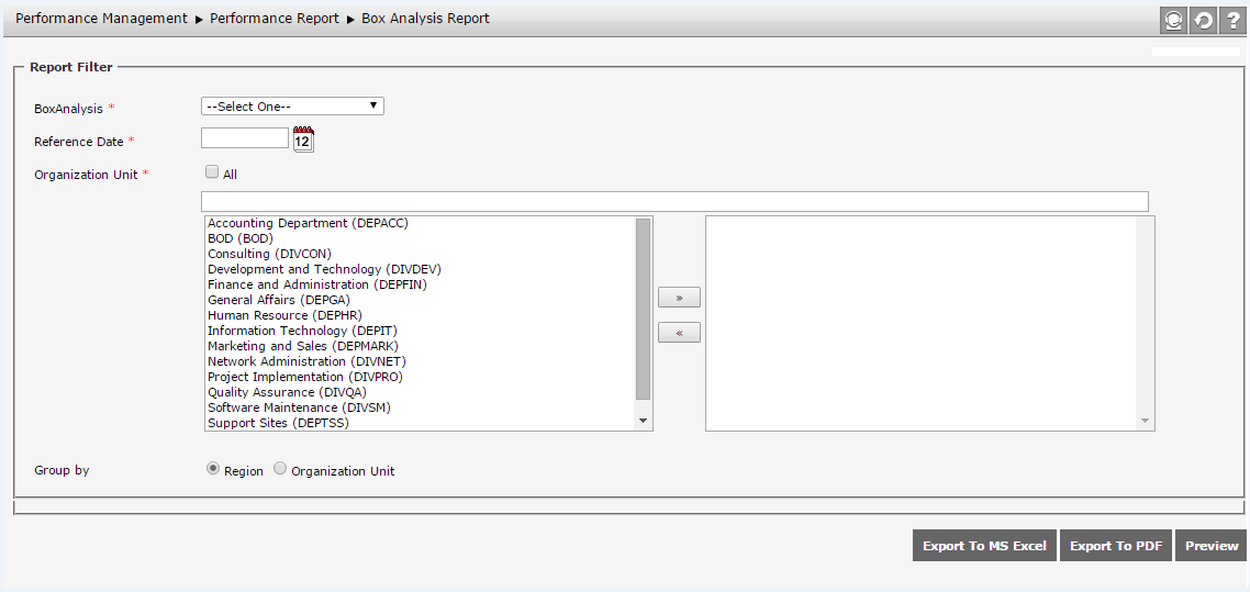 There are some selection boxes that the user must determine in advance before displaying this ...